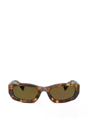 Miu Miu Tortoiseshell Effect Oval-frame Sunglasses - Brown