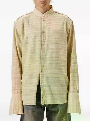 424 Mandarin-collar Frayed-hem Shirt