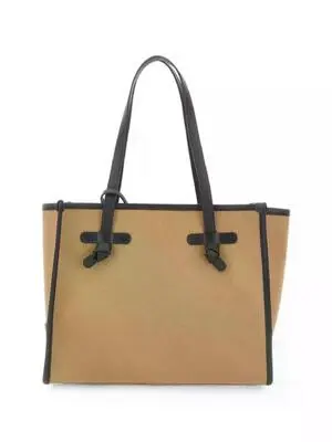 MARCELLA CLUB Leather-trimmed Shoulder Bag - Neutrals