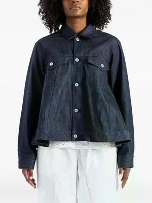 Comme Des Garçons Indigo Cotton A-line Denim Jacket