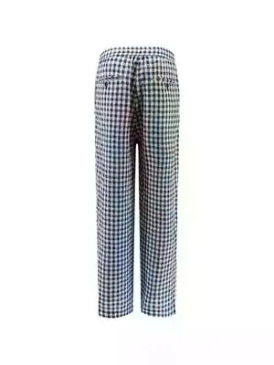 DUNST Check-pattern Wide-leg Trousers