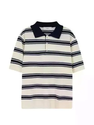 DUNST Striped Cotton Polo Shirt - Neutrals