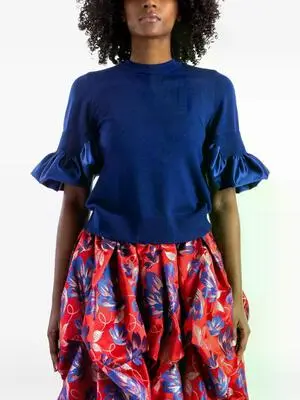 Noir Kei Ninomiya Ruffle-trim Crew Neck Sweater