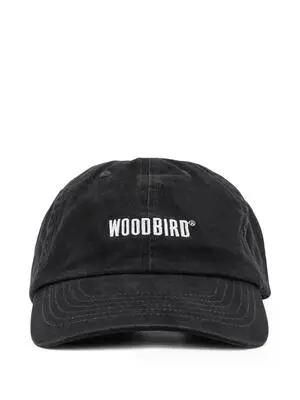 WOODBIRD Logo Embroidered Cotton Cap - Black