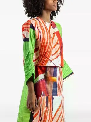 Issey Miyake City Collage Plissé Blouse
