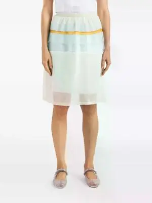 BIELO Stripe Detail Midi Skirt - Blue