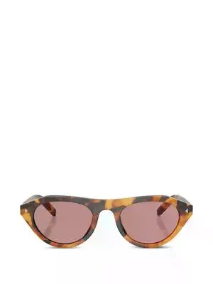 Prada Geometric Frame Tortoiseshell Sunglasses