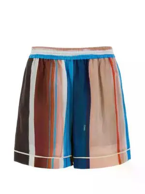 Fendi Fendi Striped Silk Shorts Multicolour