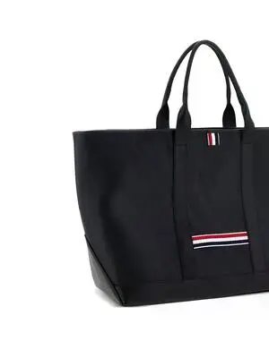 Thom Browne Tricolour-grosgrain Leather Tote Bag