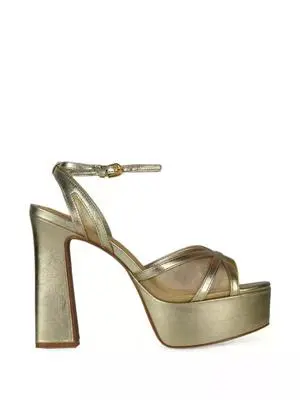 ANDREA CARRANO Metallic Effect Mesh Panel Sandals
