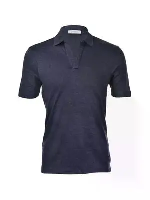 GRAN SASSO Slub-texture Polo-collar T-shirt - Blue