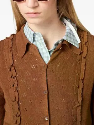 Miu Miu Cashmere And Silk Ruffled Cardigan