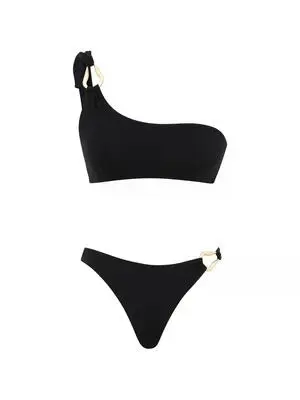 Zimmermann Roselight Trim One-shoulder Bikini - Black