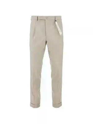 SANTANIELLO Textured Trousers - Neutrals