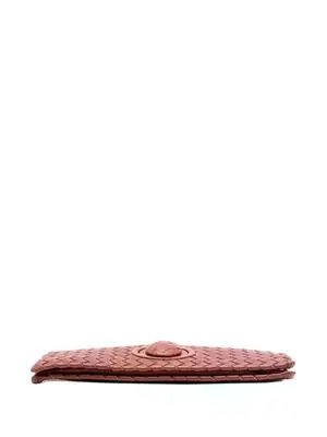 Bottega Veneta Nappa Intrecciato Turn Lock Clutch Bag - Red
