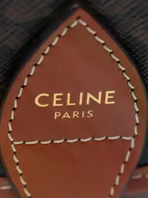 Celine Medium Triomphe Coated Canvas Folco Crossbody Bag