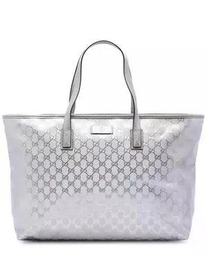 Gucci Gg Imprimé Tote Bag - Silver