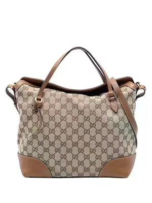 Gucci Gg Canvas Bree Fold Over Tote Satchel