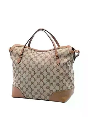Gucci Gg Canvas Bree Fold Over Tote Satchel