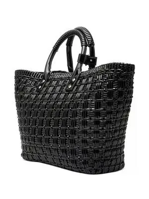 Balenciaga Faux Leather Bistro Basket Bag Satchel - Black