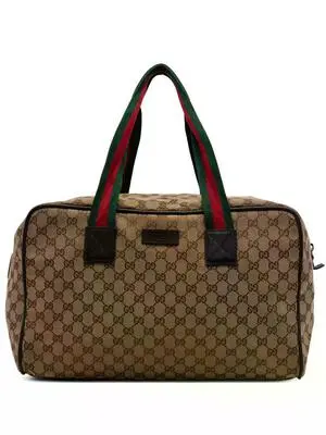 Gucci Gg Canvas Web Duffle Bag - Neutrals