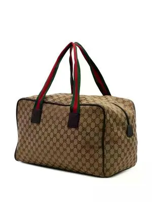 Gucci Gg Canvas Web Duffle Bag