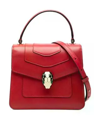 BVLGARI Serpenti Forever Top Handle Bag Satchel - Red