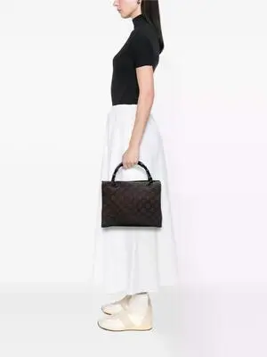 Gucci Gg Nylon Bamboo Satchel