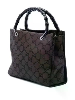 Gucci Gg Nylon Bamboo Satchel