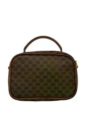 Celine Macadam Coated Canvas Satchel - Brown