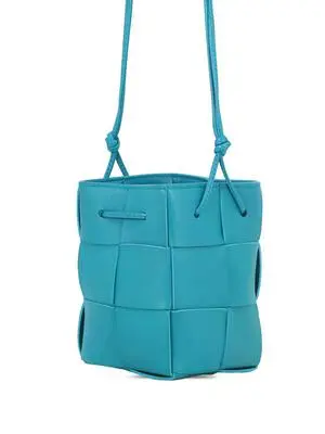 Bottega Veneta Mini Nappa Maxi Intrecciato Cassette Bucket Bag - Blue
