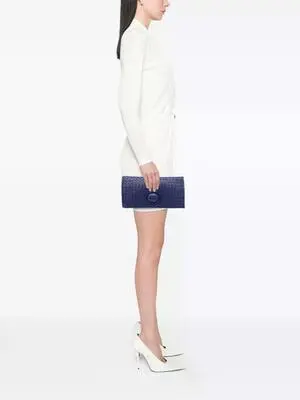 Bottega Veneta Nappa Intrecciato Turn Lock Clutch Bag - Purple