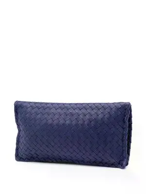 Bottega Veneta Nappa Intrecciato Turn Lock Clutch Bag - Purple