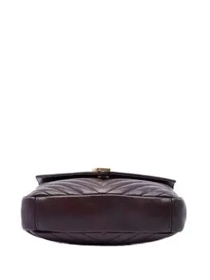 Saint Laurent Medium Chevron Sheepskin Monogram College Satchel