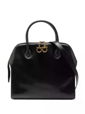 FERRAGAMO Gancini Dome Satchel - Black