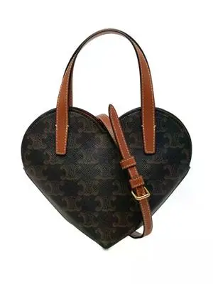 Celine Triomphe Coated Canvas Satchel - Brown