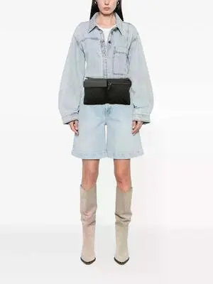 Gucci Gg Canvas Double Pocket Belt Bag - Black