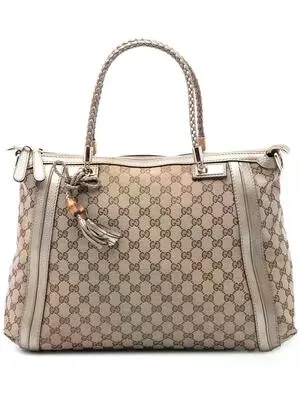 Gucci Gg Canvas Bella Convertible Tote Satchel - Neutrals