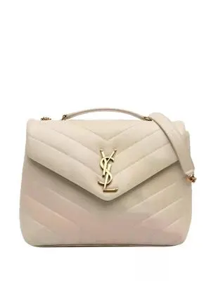 Saint Laurent Small Matelassé Calfskin Monogram Loulou Shoulder Bag - Brown