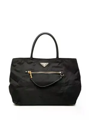 Prada Tessuto Convertible Tote Satchel - Black