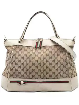 Gucci Gg Canvas Web Mayfair Satchel - Neutrals