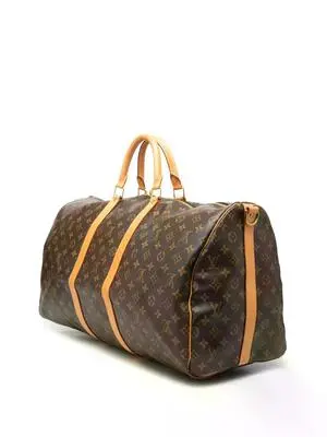 LOUIS VUITTON Monogram Keepall Bandouliere 55 Travel Bag
