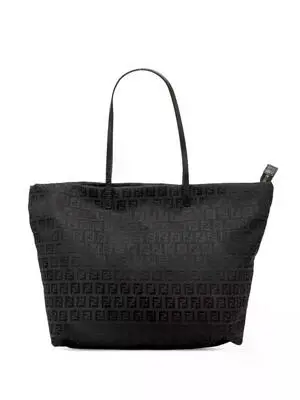 Fendi Zucchino Canvas Tote Bag - Black