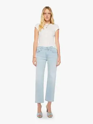 MOTHER Mid Rise Rambler Zip Ankle Jeans - Light Blue