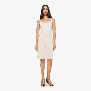 MOTHER The Half-pipe Bermuda Fray Jeans In Puree - Peach
