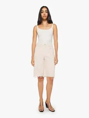 MOTHER The Half-pipe Bermuda Fray Jeans In Puree - Peach