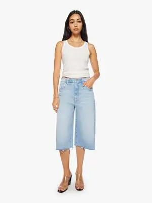MOTHER High Waisted Wide Leg Denim Shorts