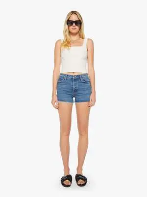 MOTHER The Tomcat Kick Fray Shorts - Blue