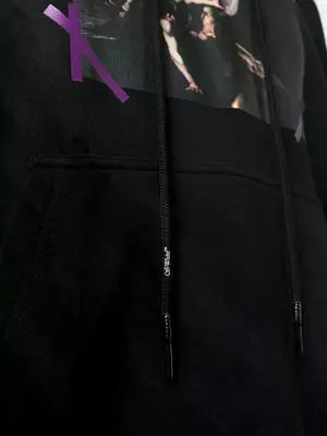 Off-White Graphic Print Drawstring Hoodie