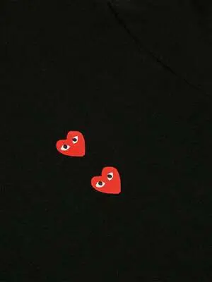 Play Comme Des Garcon Heart-print Long Sleeve Cotton T-shirt